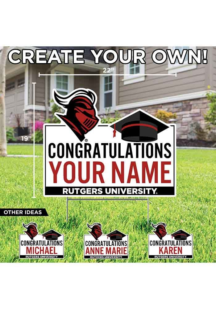Rutgers Scarlet Knights White Personalized Congratulations Grad Yard ...