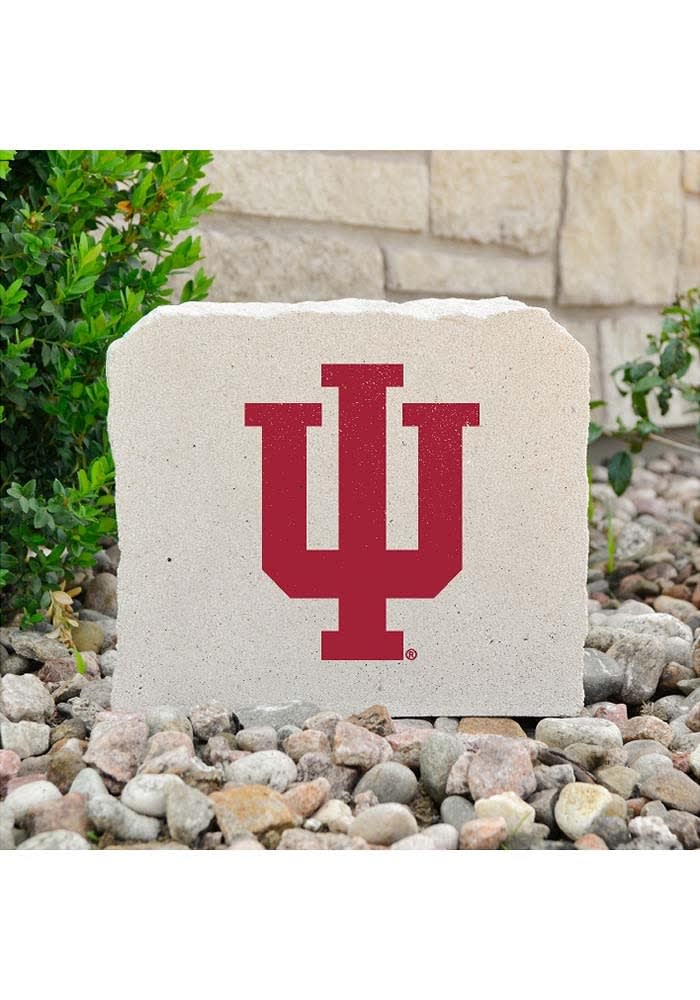 Indiana Hoosiers GRAY IU Logo 8x7 Rock - 7950203