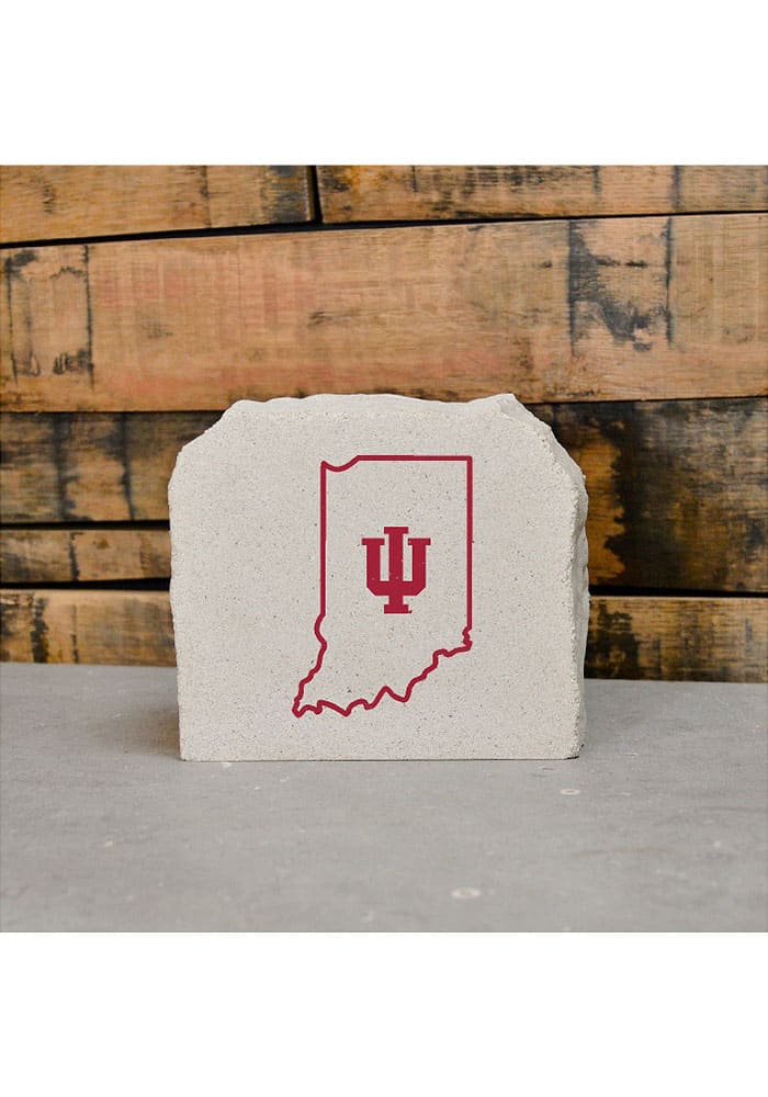 Indiana Hoosiers GRAY Indiana Outline 6x5 Rock - 7950206