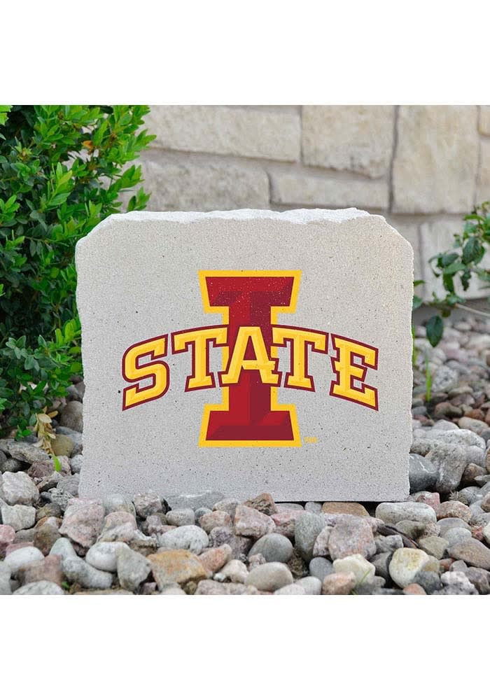 Iowa State Cyclones GRAY ISU Logo 8x7 Rock - 7950226