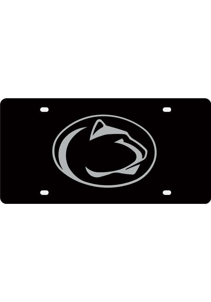 BLACK Penn State Nittany Lions Black Mascot Logo License Plate - 8032301