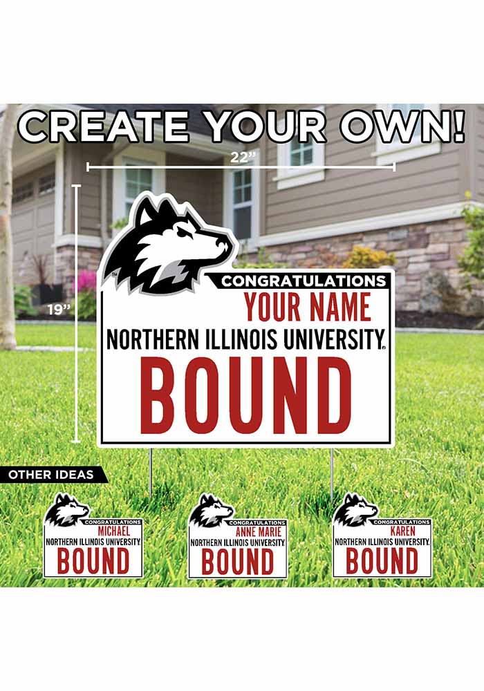 Northern Illinois Huskies White Custom Bound Yard Sign - 803739230