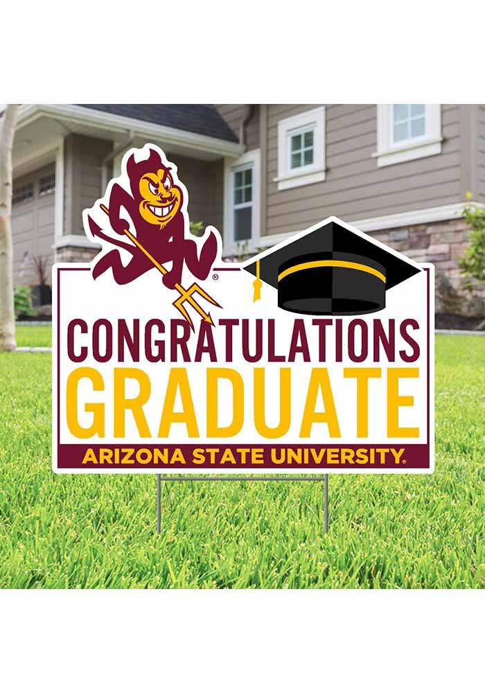 Arizona State Sun Devils White Congratulations Graduate Yard Sign ...