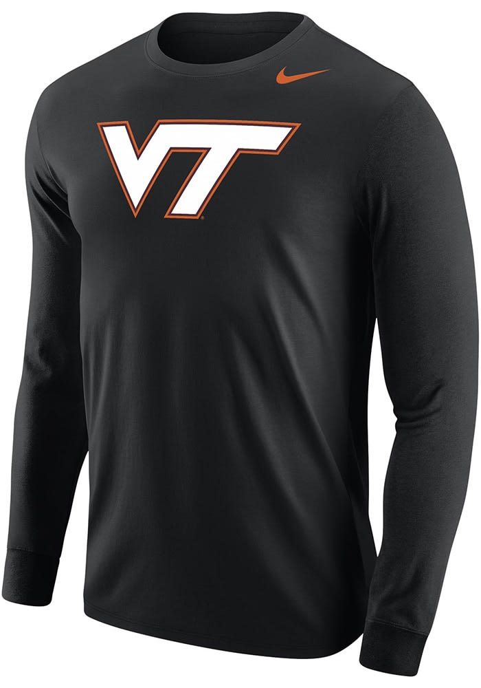 Nike Virginia Tech Hokies DriFIT Long Sleeve T Shirt BLACK - 809003336