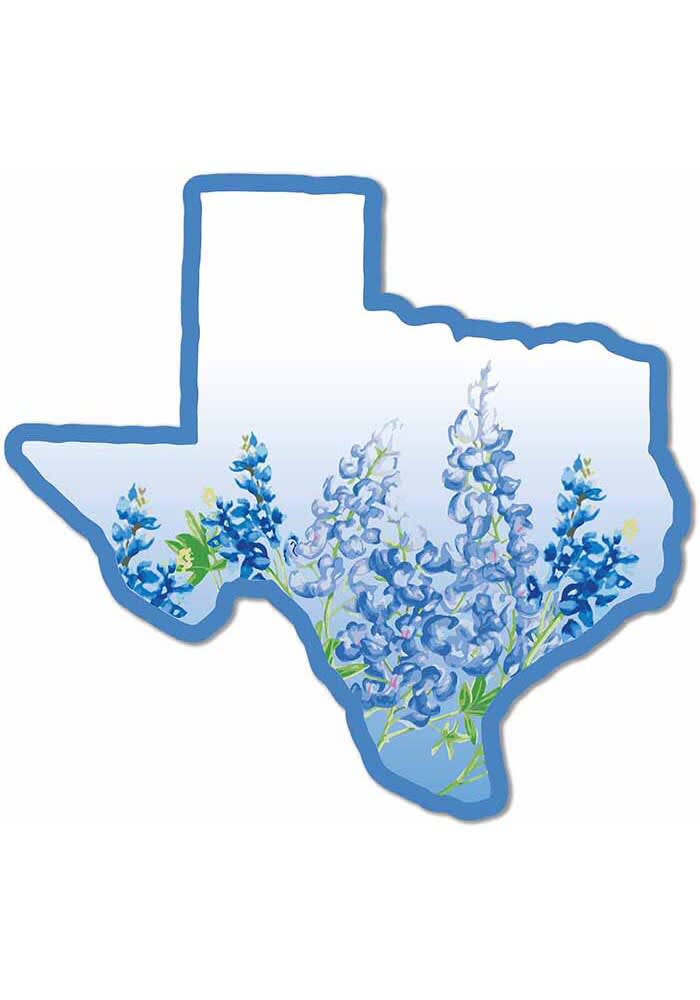 Texas Souvenir | Texas Stickers BLUE State Shape Bluebonnet 3" - 8120042
