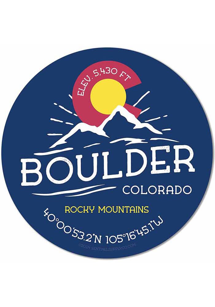 Boulder Souvenir | Boulder Stickers BLUE 3 Inch Circle Flag - 8120056