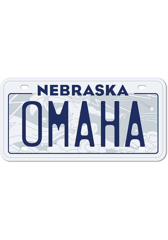 Omaha Souvenir | Omaha Stickers 4 Inch License Plate - White