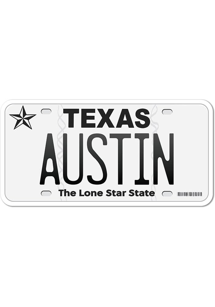Austin Souvenir | Austin Stickers White License Plate - 8120094