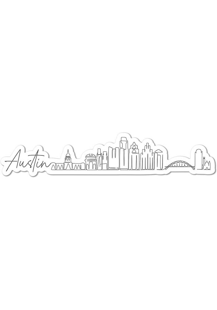 Austin Souvenir | Austin Stickers Skyline - White