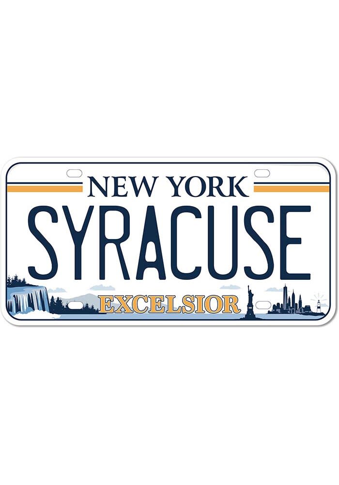 Syracuse Souvenir | Syracuse Stickers License Plate - White