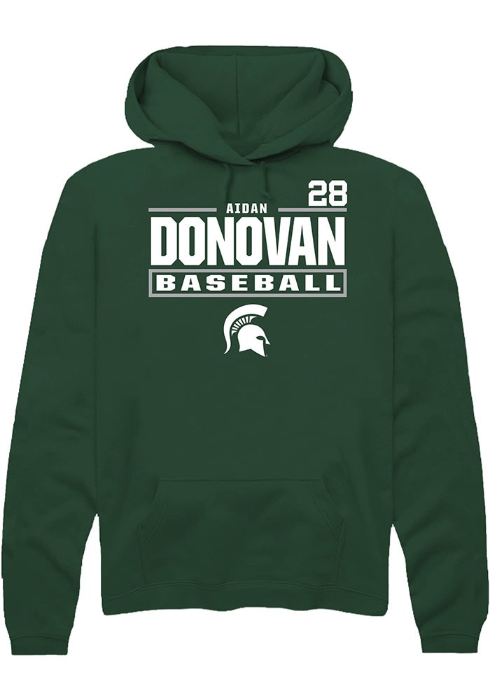 Aidan Donovan Mens GREEN Michigan State Spartans NIL Stacked Box Player ...