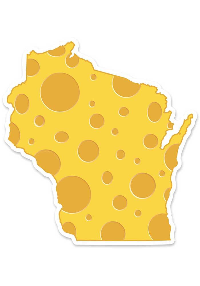 Wisconsin Souvenir | Wisconsin Stickers YELLOW Cheese State Shape ...