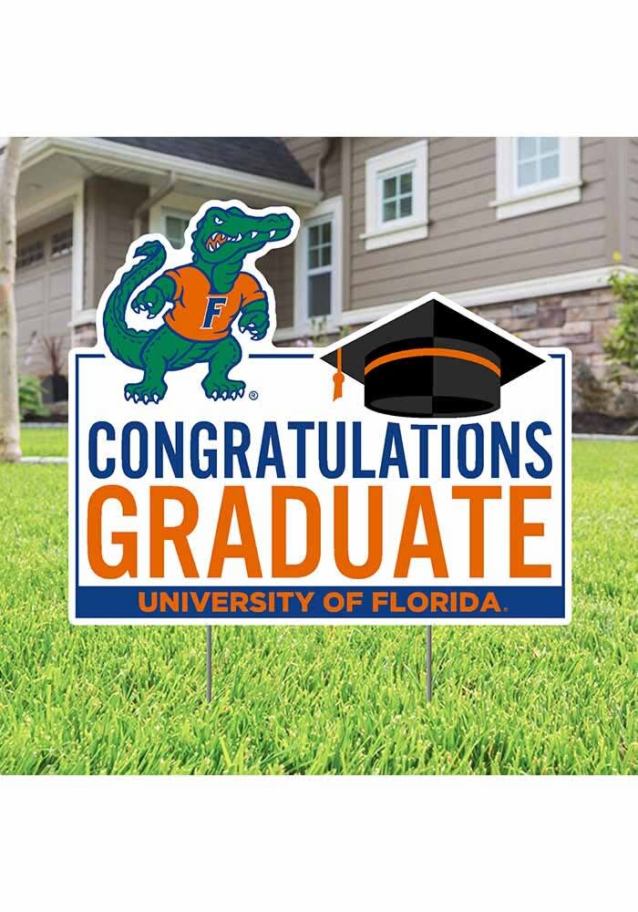 Florida Gators White Congratulations Graduate Yard Sign - 816791654