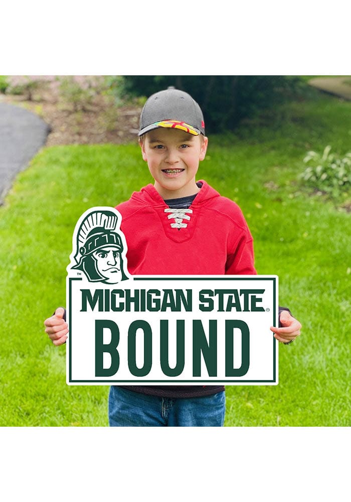 Michigan State Spartans White School Bound Yard Sign - 81731292