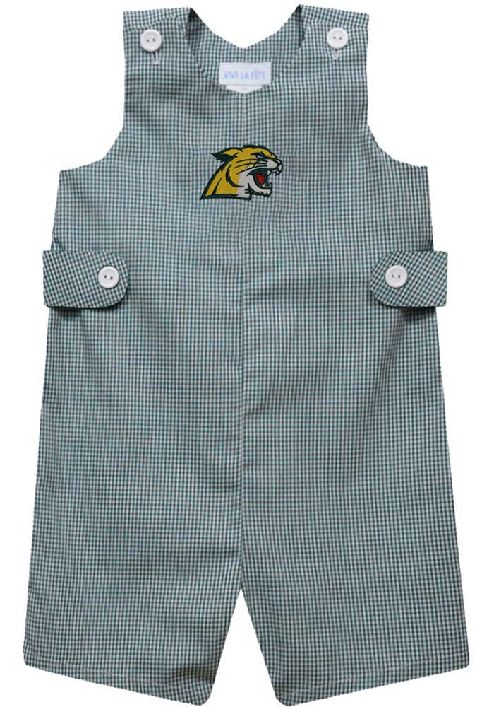 Vive La Fete Northern Michigan Wildcats Baby GREEN Gingham Overalls ...