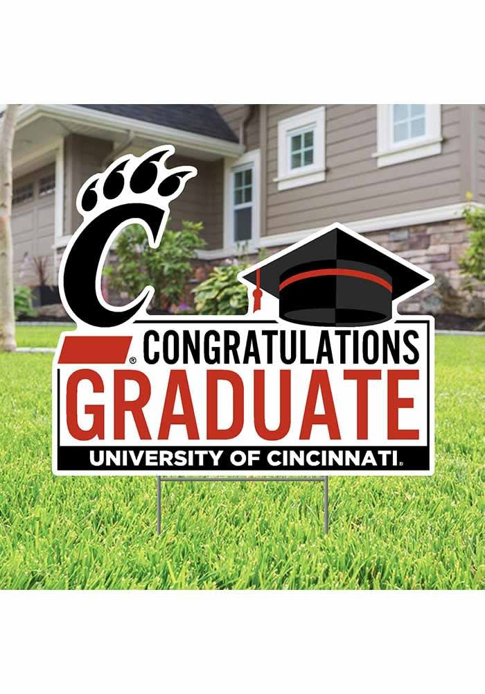 Cincinnati Bearcats White Congratulations Graduate Yard Sign - 8181928