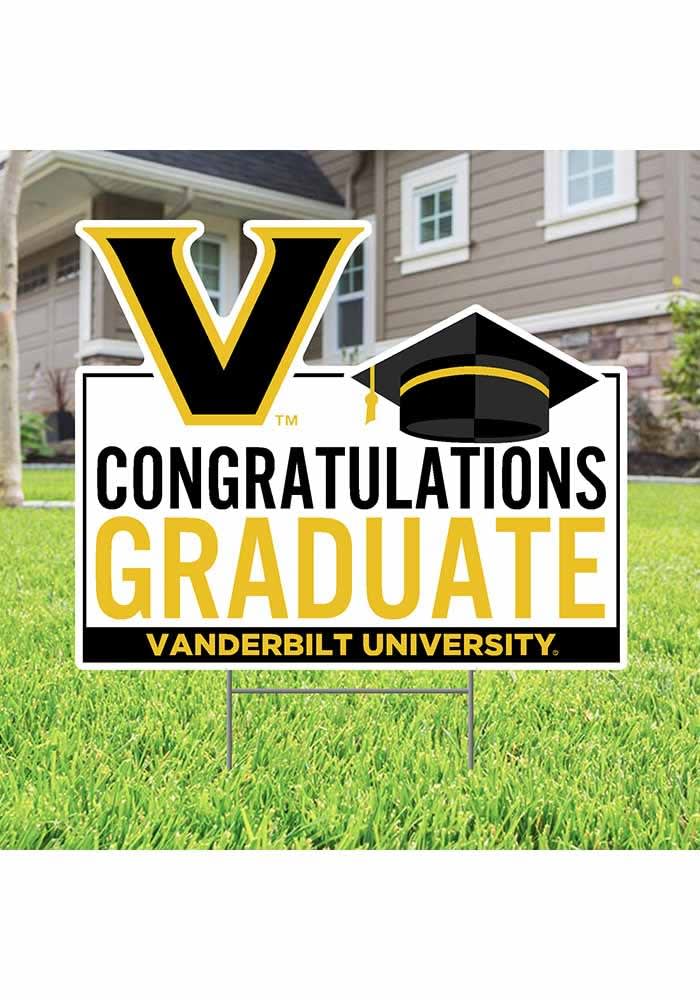 Vanderbilt Commodores White Congratulations Graduate Yard Sign - 82594546