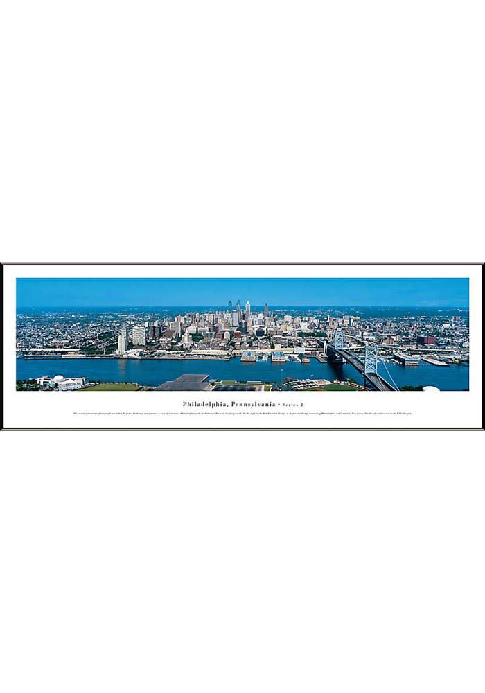 Blakeway Panoramas Philadelphia BLUE Panoramic City Skyline Framed ...