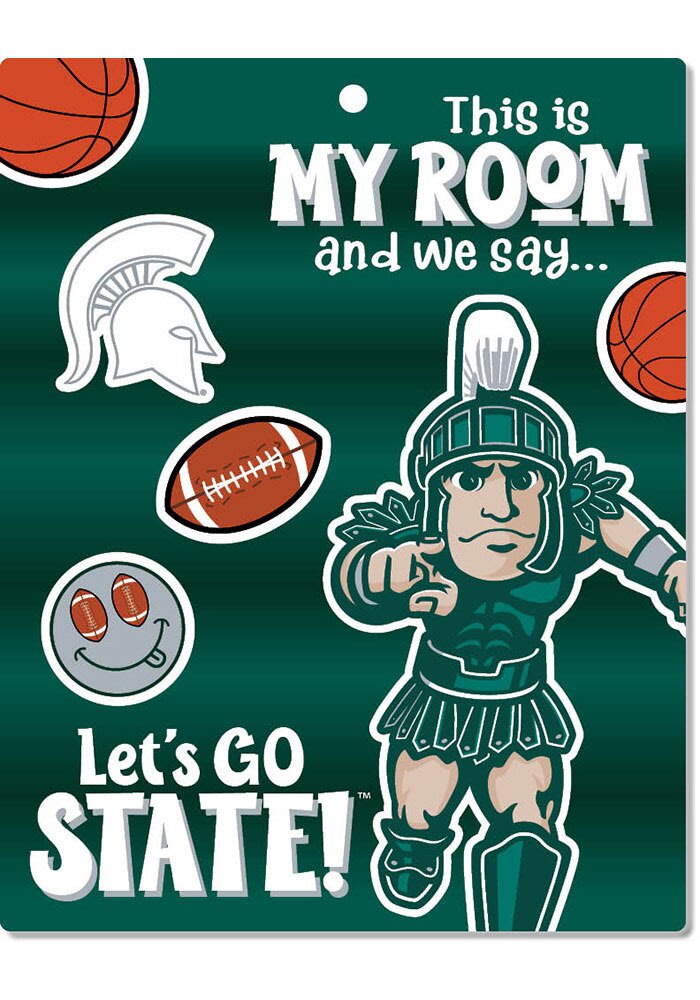Michigan State Spartans My Room Plastic Sign GREEN - 8290008