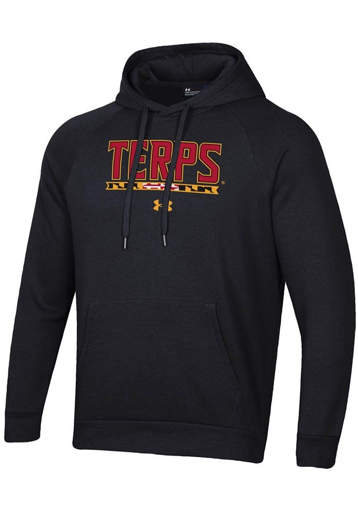 Under Armour Maryland Terrapins Mens BLACK Terps Bar Rival Hoodie ...