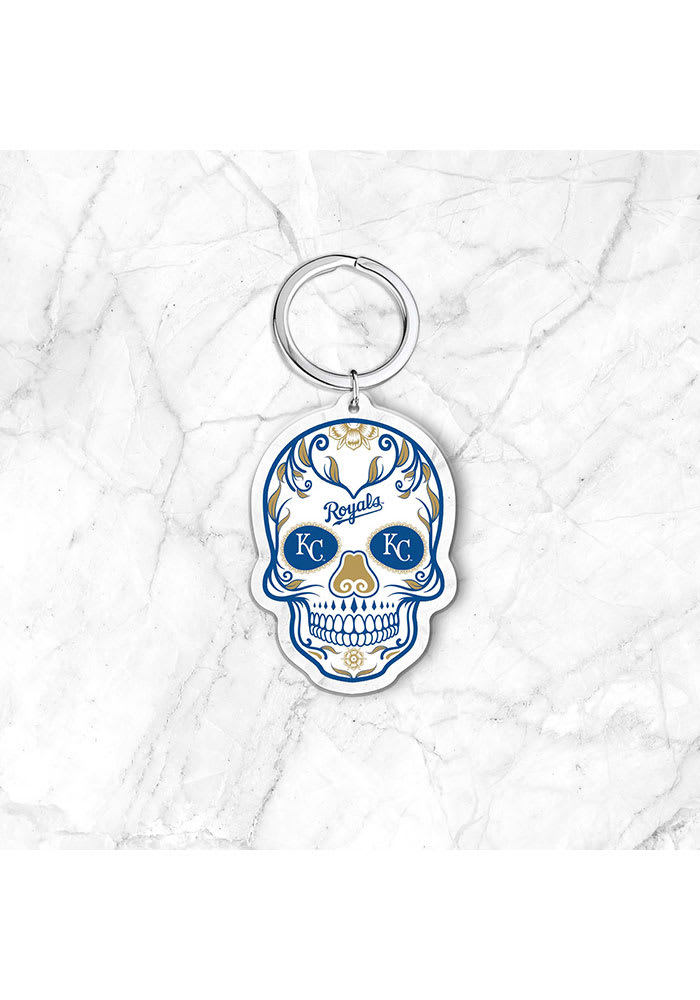 Kansas City Royals BLUE Sugar Skull Keychain - 83740043