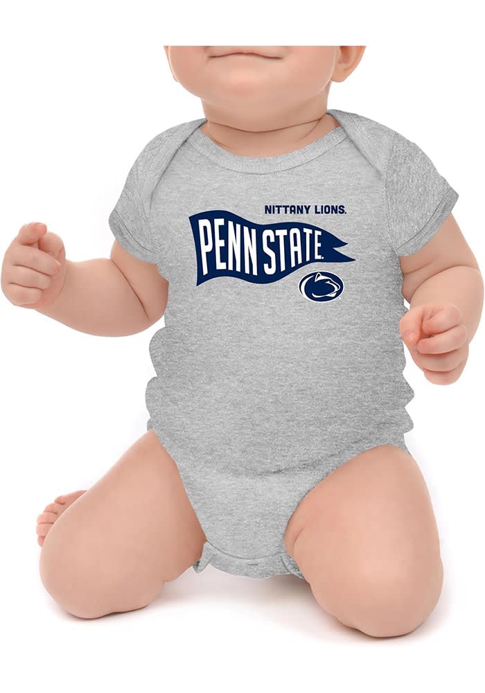 Baby GREY HEATHER Penn State Nittany Lions Knobby Retro One Piece ...