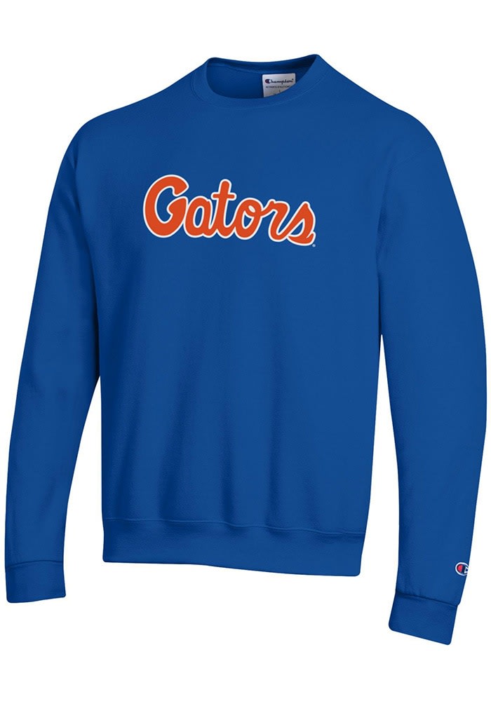 Champion Florida Gators Mens ROYAL Script Powerblend Crew Sweatshirt ...
