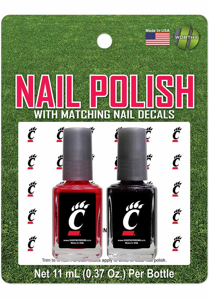 Cincinnati Bearcats Red Nail Polish Decal Set Cosmetics - 8440536