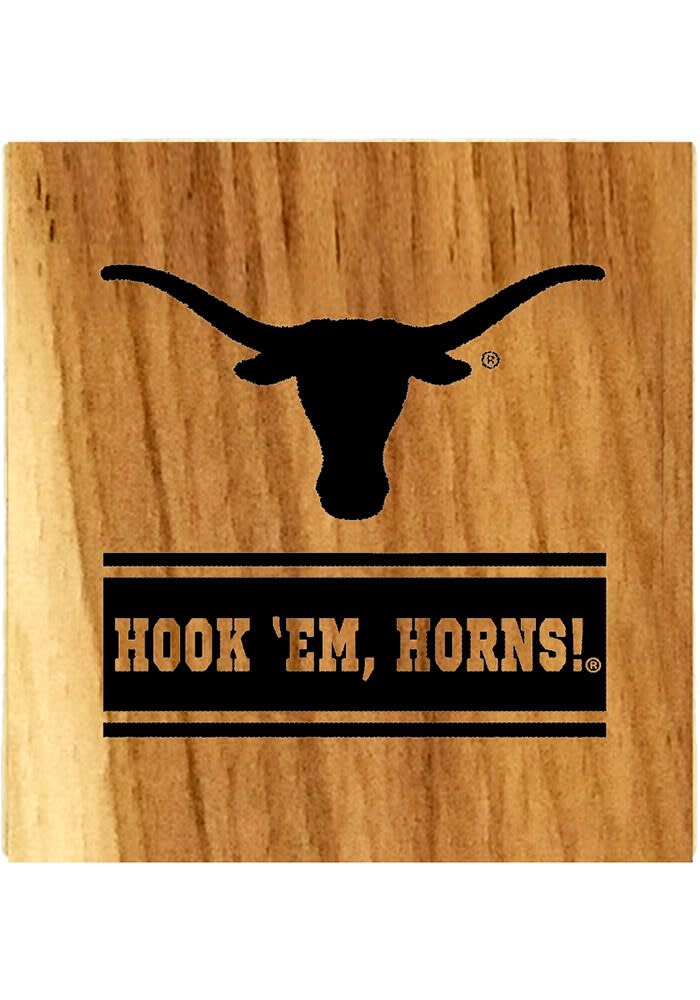 Texas Longhorns OAK Barrel Stave Slogan Coaster - 8460162