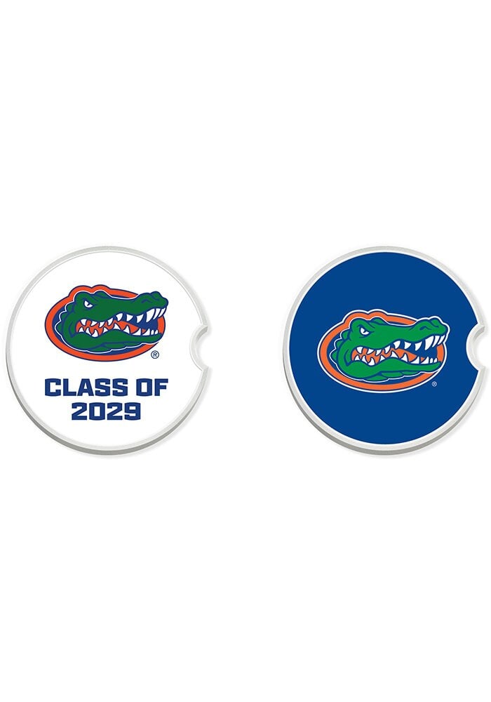 Florida Gators White Class of 2029 Set of 2 Car Coaster - 855258136