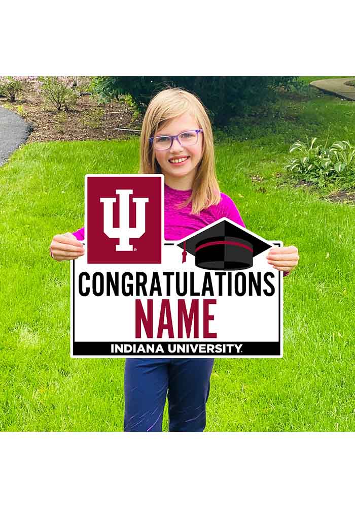 Indiana Hoosiers White Personalized Congratulations Grad Yard Sign ...
