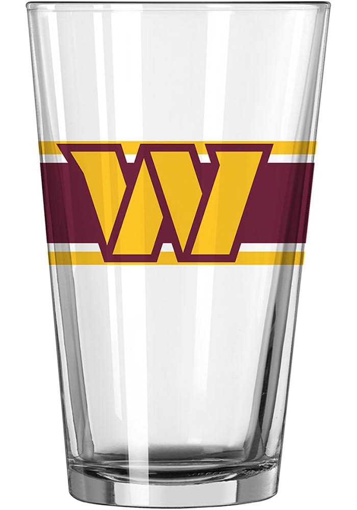 Washington Commanders CLEAR 16oz Stripe Pint Glass - 8562968