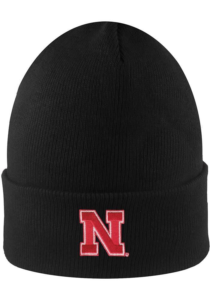 Nebraska Cornhuskers LogoFit BLACK South Pole Knit Hat - 858467799