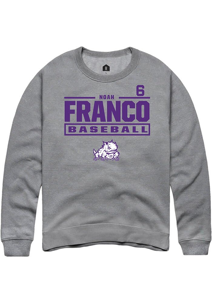 Noah Franco TCU Horned Frogs Mens GRAPHITE NIL Stacked Box Player Crew ...