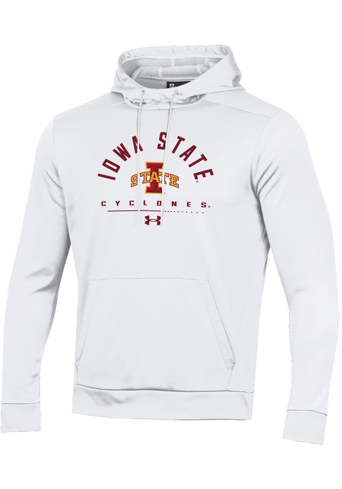 Iowa State Cyclones Mens Under Armour White Fleece Hood - 86330837