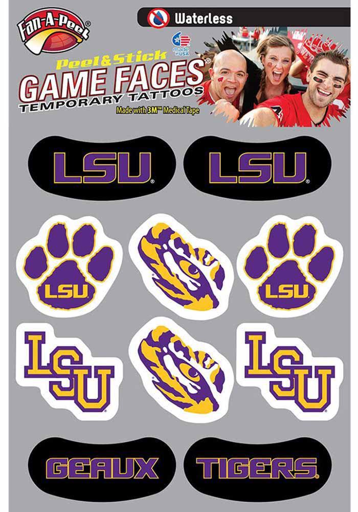 LSU Tigers PURPLE Waterless Style Tattoo - 8640112