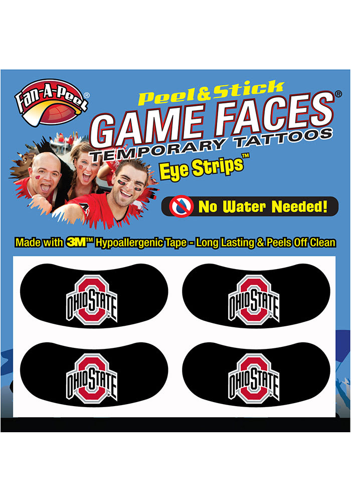 Ohio State Buckeyes BLACK Athletic O Eyeblack Tattoo - 8640159