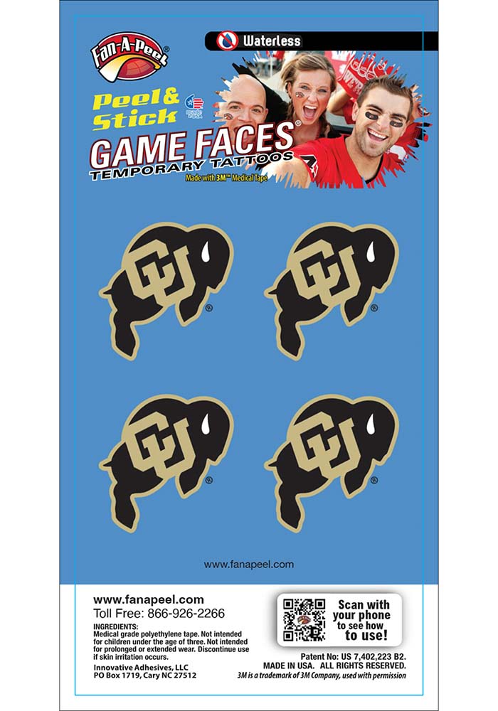 Colorado Buffaloes SILVER Team Logo Tattoo - 8640192