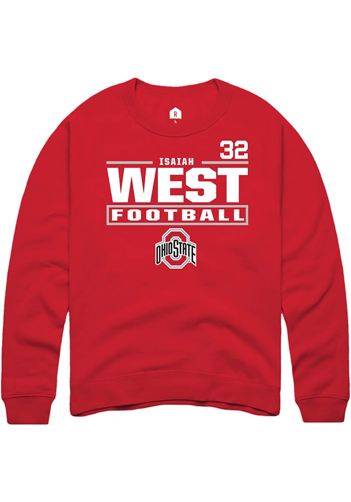 Isaiah West Ohio State Buckeyes Mens SCARLET Football NIL Stacked Box ...