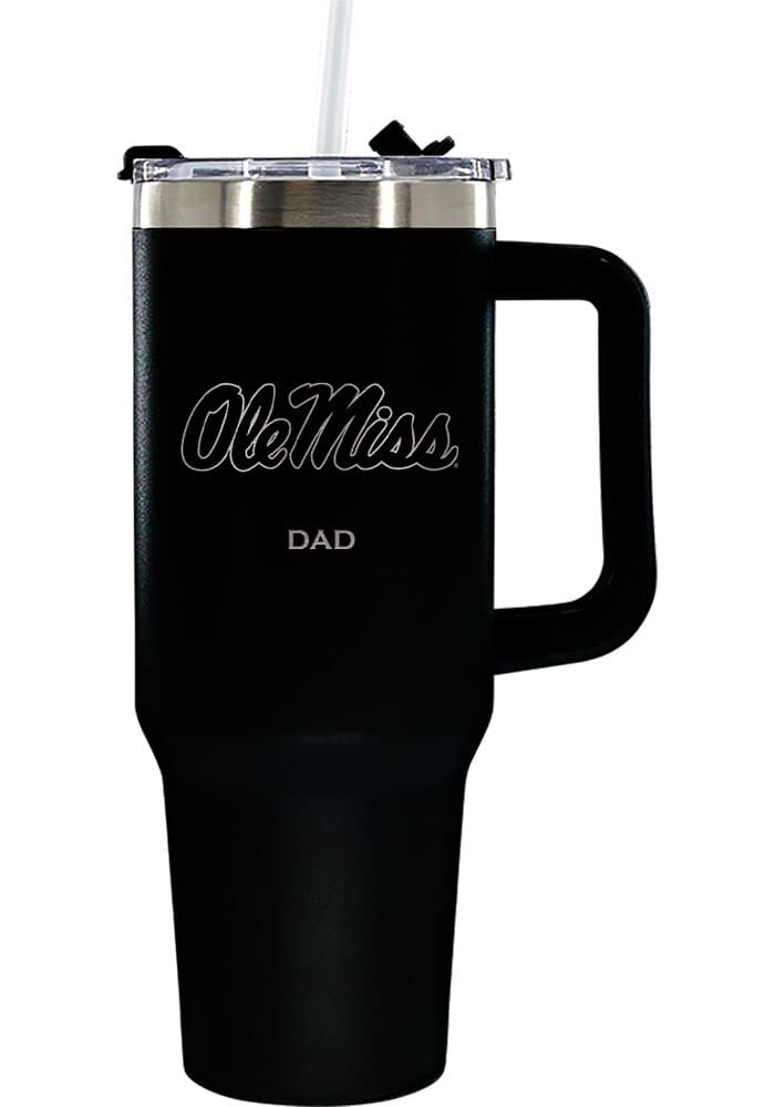 Ole Miss Rebels BLACK Dad 40oz Stainless Steel Tumbler - 87056427
