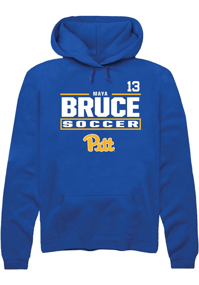 Maya Bruce Mens BLUE Pitt Panthers NIL Stacked Box Player Hood - 871284790
