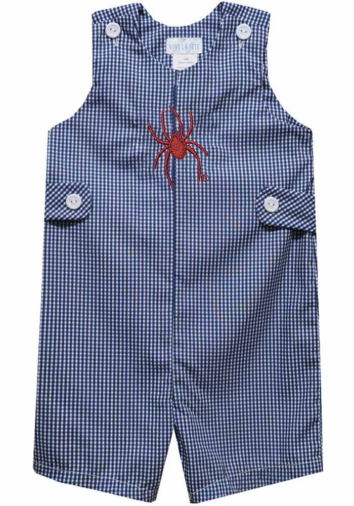 Vive La Fete Richmond Spiders Toddler NAVY Gingham Overalls - 8718633