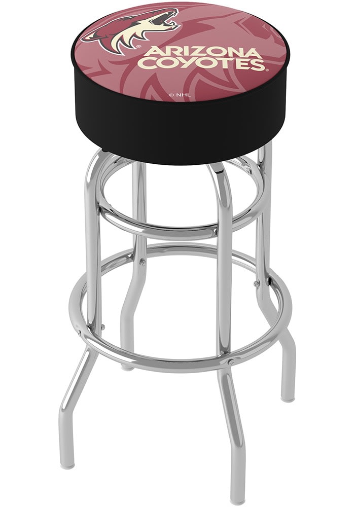 Arizona Coyotes Wordmark and Logo Foam Padded Red Pub Stool