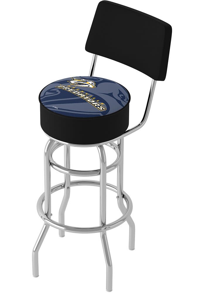 Nashville Predators Wordmark and Logo Padded BLUE Pub Stool - 87230402