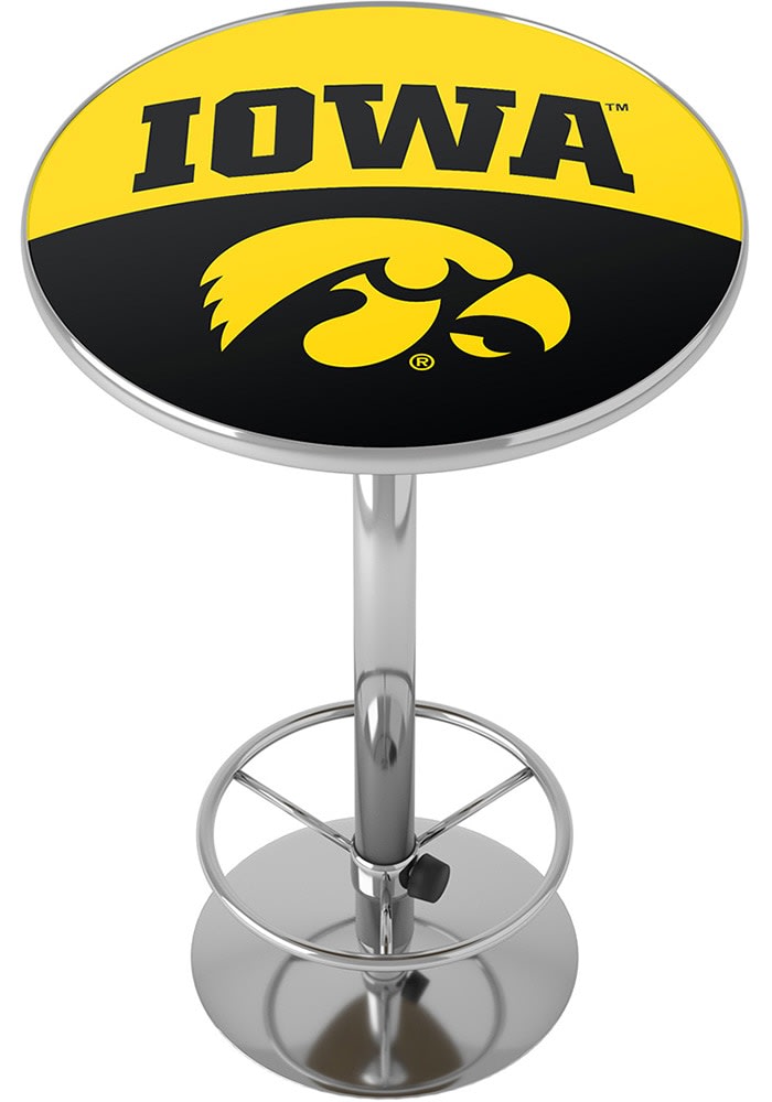 Iowa Hawkeyes Logo Bar Height Acrylic Top YELLOW Pub Table - 87230544
