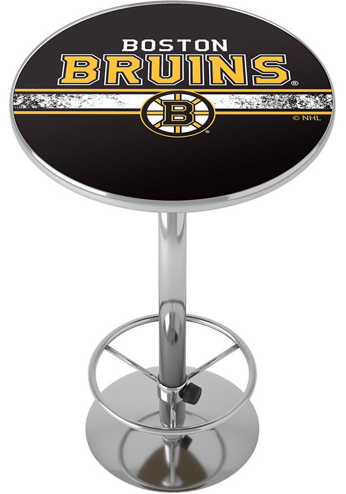 Boston Bruins Logo Bar Height Acrylic Top YELLOW Pub Table