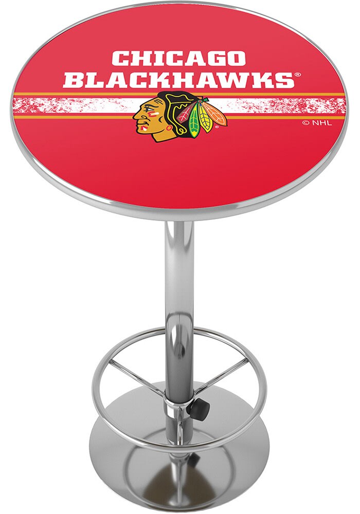 Chicago Blackhawks Logo Bar Height Acrylic Top Red Pub Table - 87230553