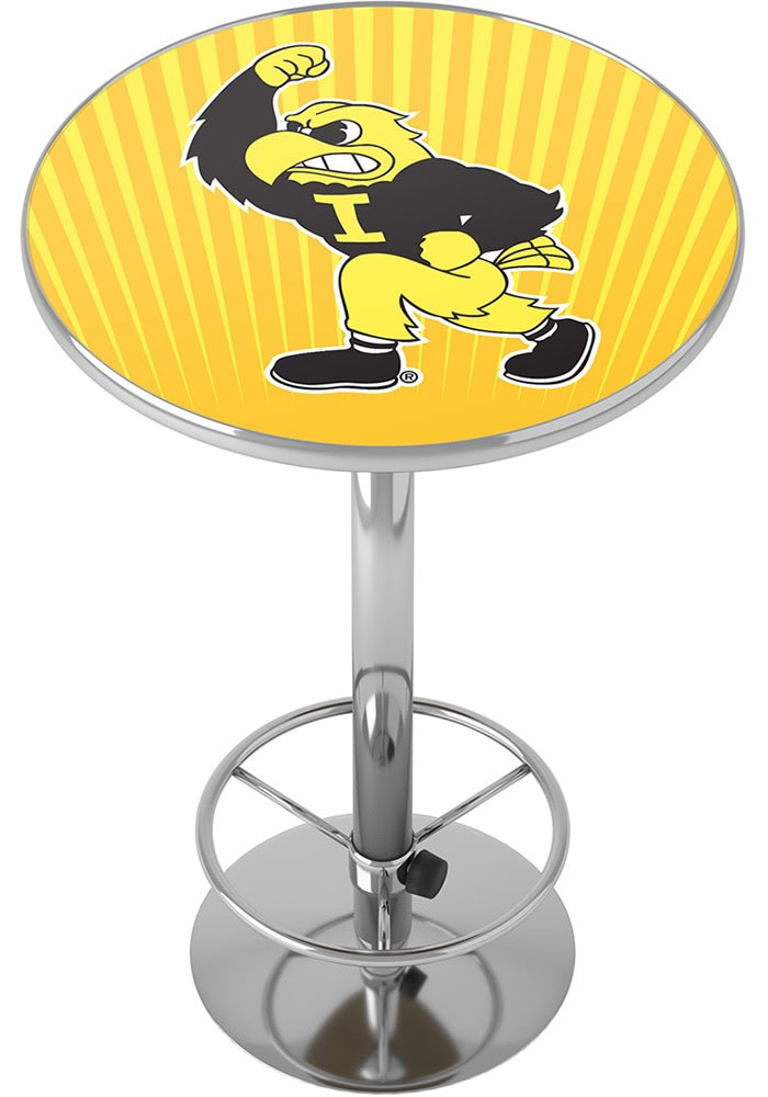 Iowa Hawkeyes Herky Bar Height Acrylic Top YELLOW Pub Table - 87230652