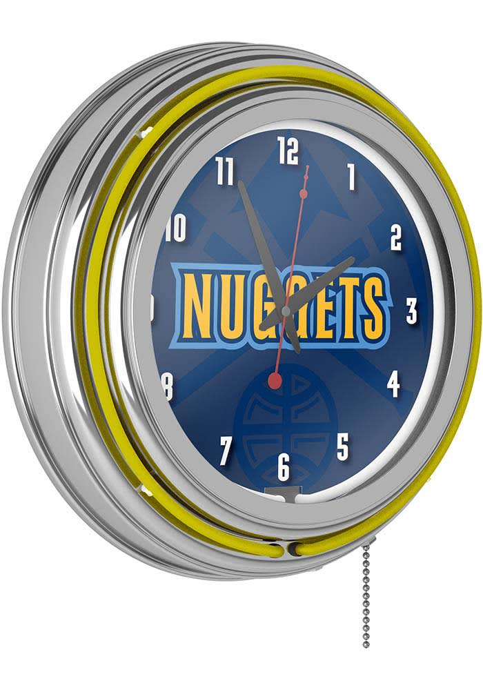 Denver Nuggets Fade Retro Neon Wall Clock - YELLOW
