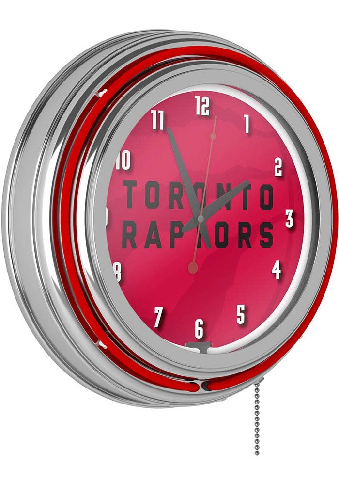Toronto Raptors Fade Retro Neon Wall Clock - Red
